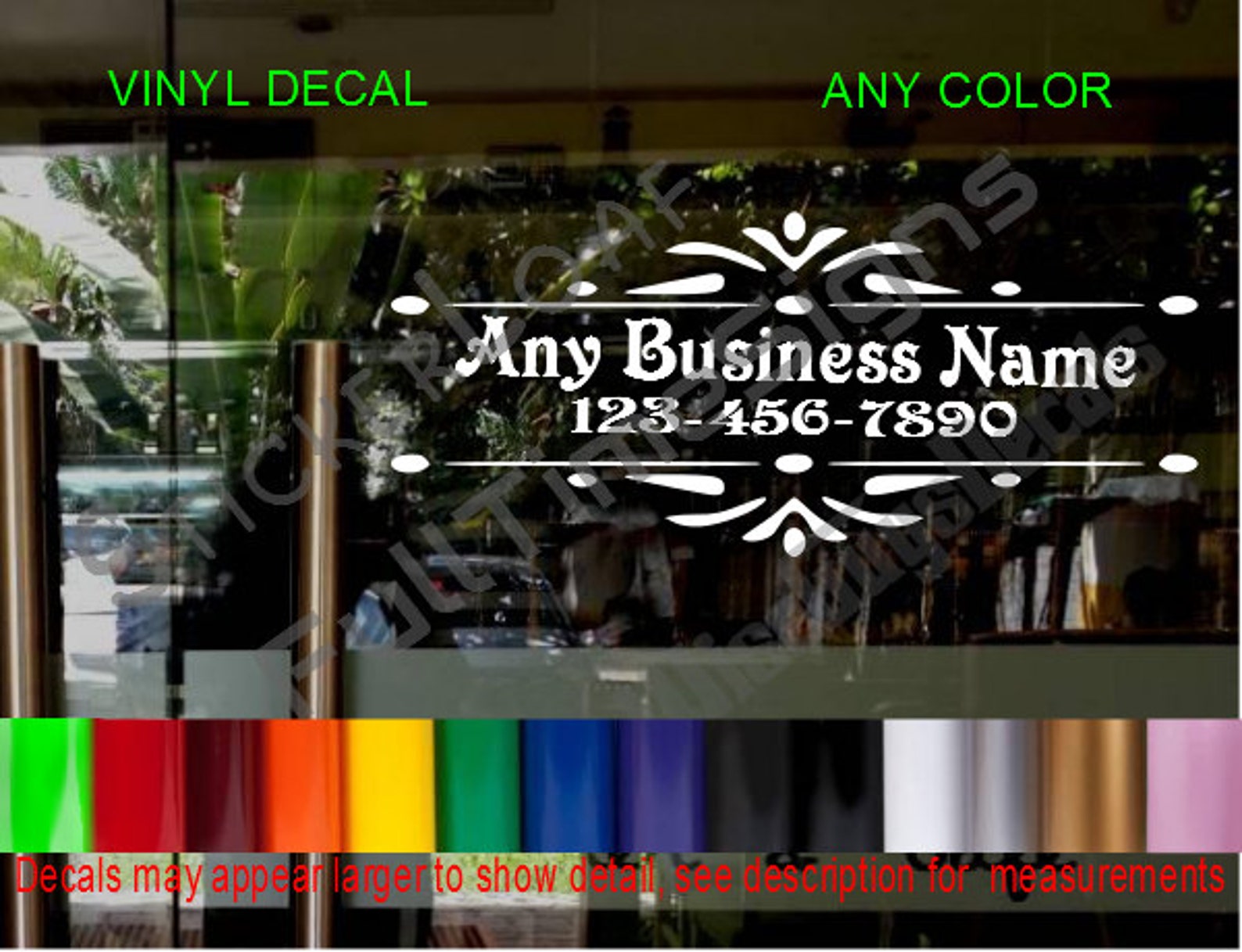 STORE NAME Custom Window Decal Business Shop Storefront Vinyl Door Sign ...