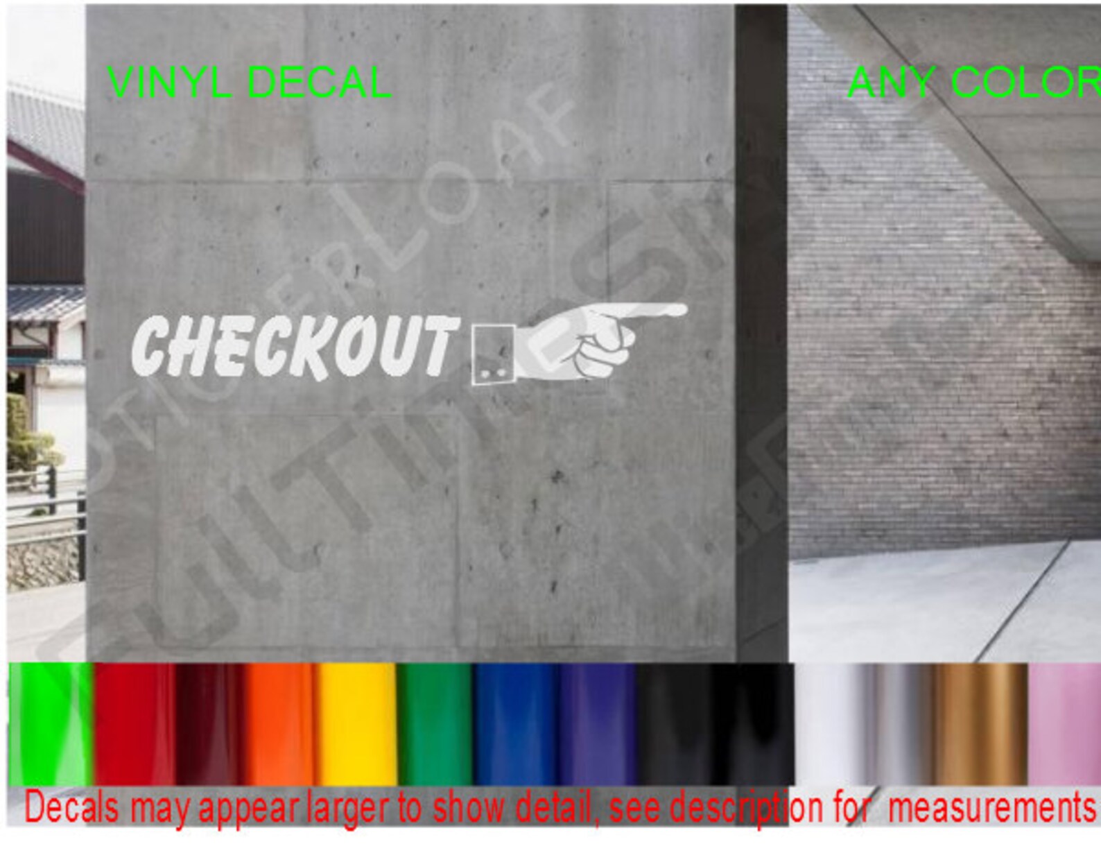 Checkout Finger Pointing Sign Window Decal Business Sticker | Etsy