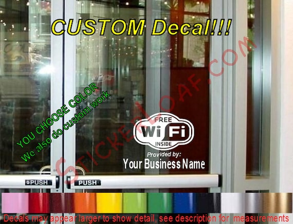 STORE Custom FREE Wifi Window Decal Business Shop Storefront | Etsy