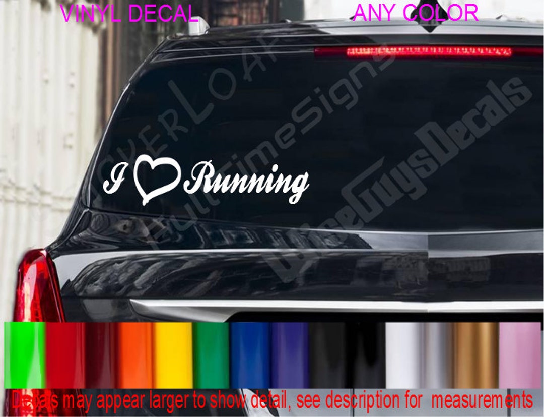 I HEART Running Decal Sticker Run Runner Half Marathon 5k 10k 15k 13.1 ...