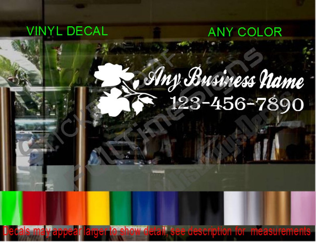 STORE NAME Custom Window Decal Business Shop Storefront Vinyl Door Sign ...