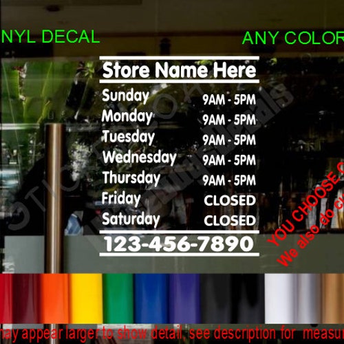 STORE NAME Custom Window Decal Business Shop Storefront Vinyl - Etsy