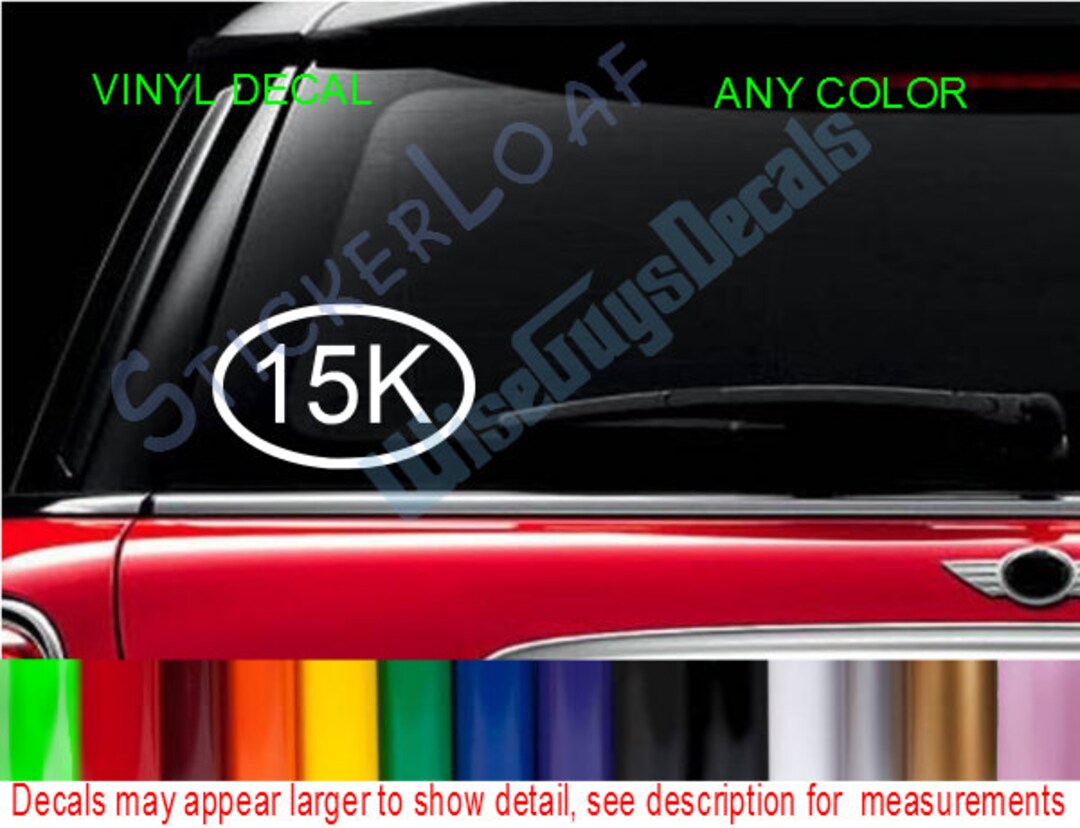 15k Running Oval Decal Sticker Run Runner Half Marathon 5k 10k 13.1 26. ...