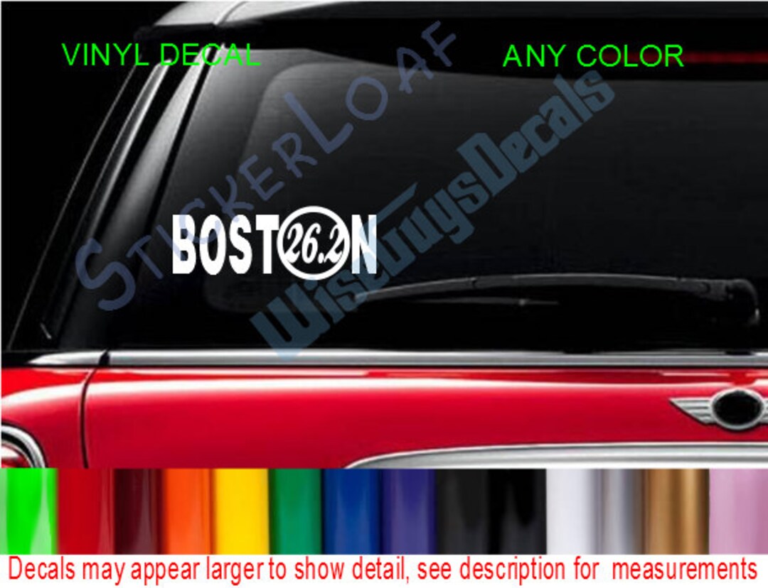 Runner 26.2 BOSTON Marathon Decal Sticker Running Run Walk Walker ...
