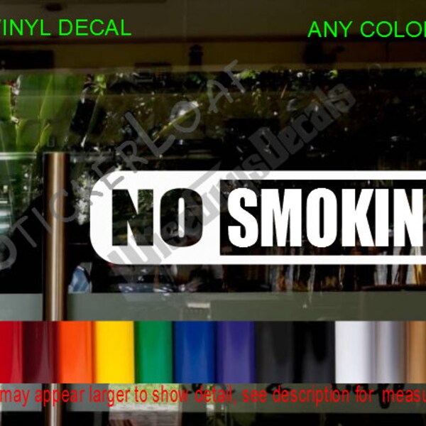 No Smoking Sign Window Decal - Etsy
