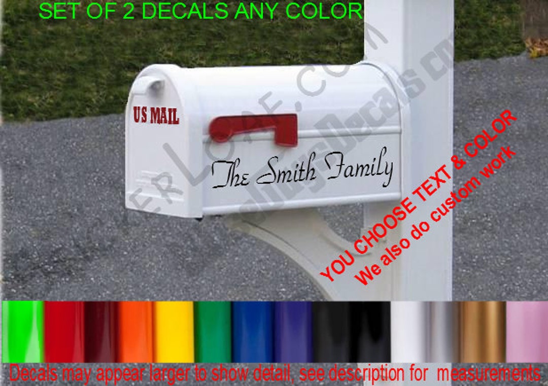 MAILBOX Street Name Number Decal Sticker Set Decals Mail Box USPS House ...