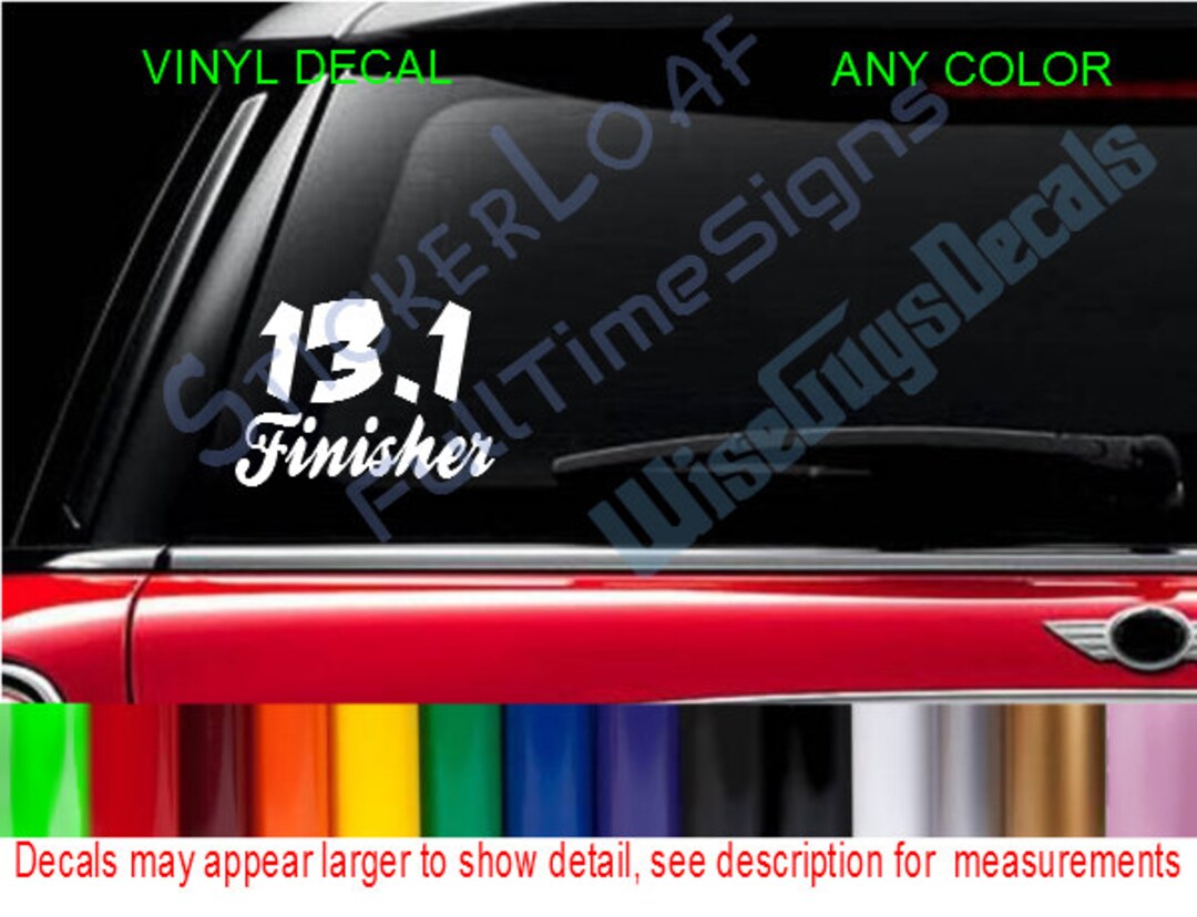 13.1 FINISHER Running Decal Sticker Run Runner Half Marathon 5k 10k 15k ...