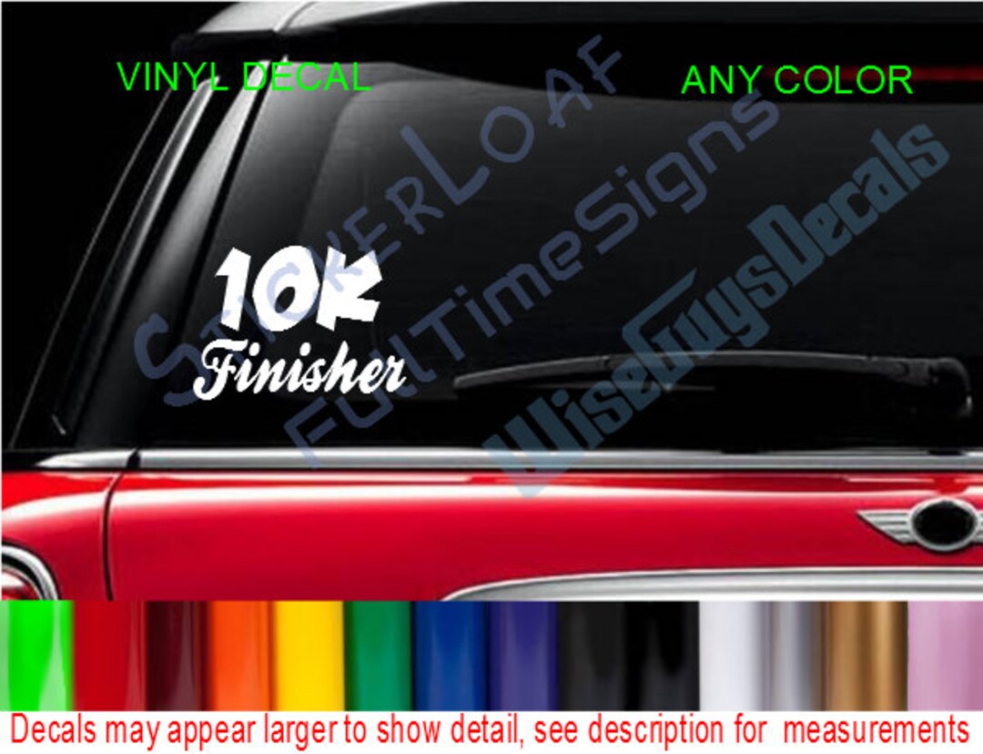 10K FINISHER Running Decal Sticker Run Runner Half Marathon 5k 10k 13.1 ...