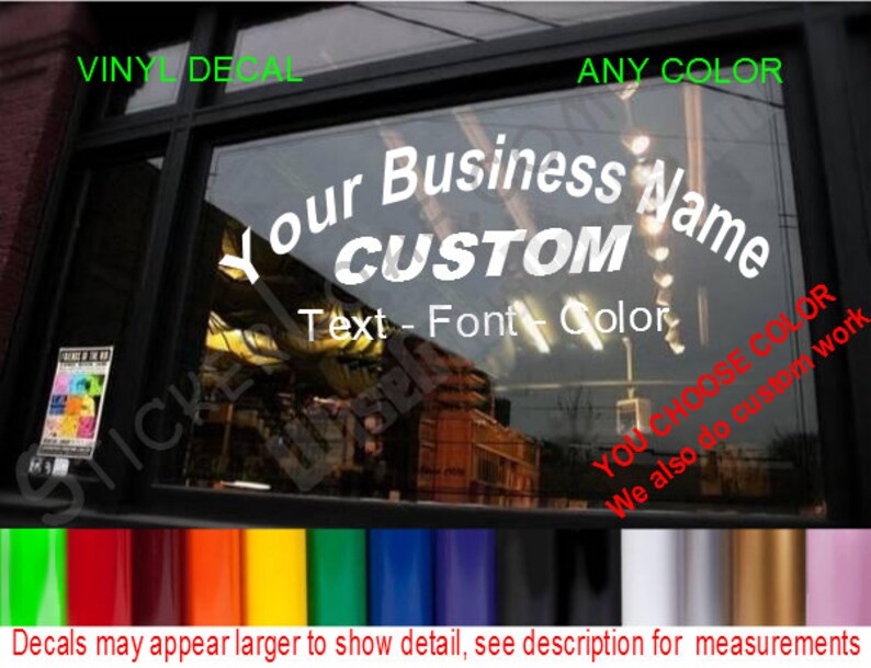 STORE NAME Custom Window Decal Business Shop Storefront Vinyl Door Sign ...