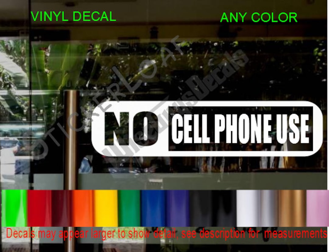 NO CELL Phone Use Sign Window Decal Business Shop Storefront Door ...