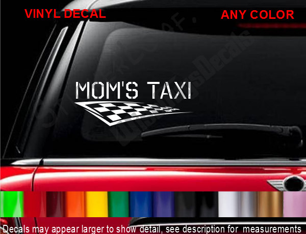 MOMS Taxi Mom Mother Decal Sticker Decals Sports Team Soccer Baseball ...