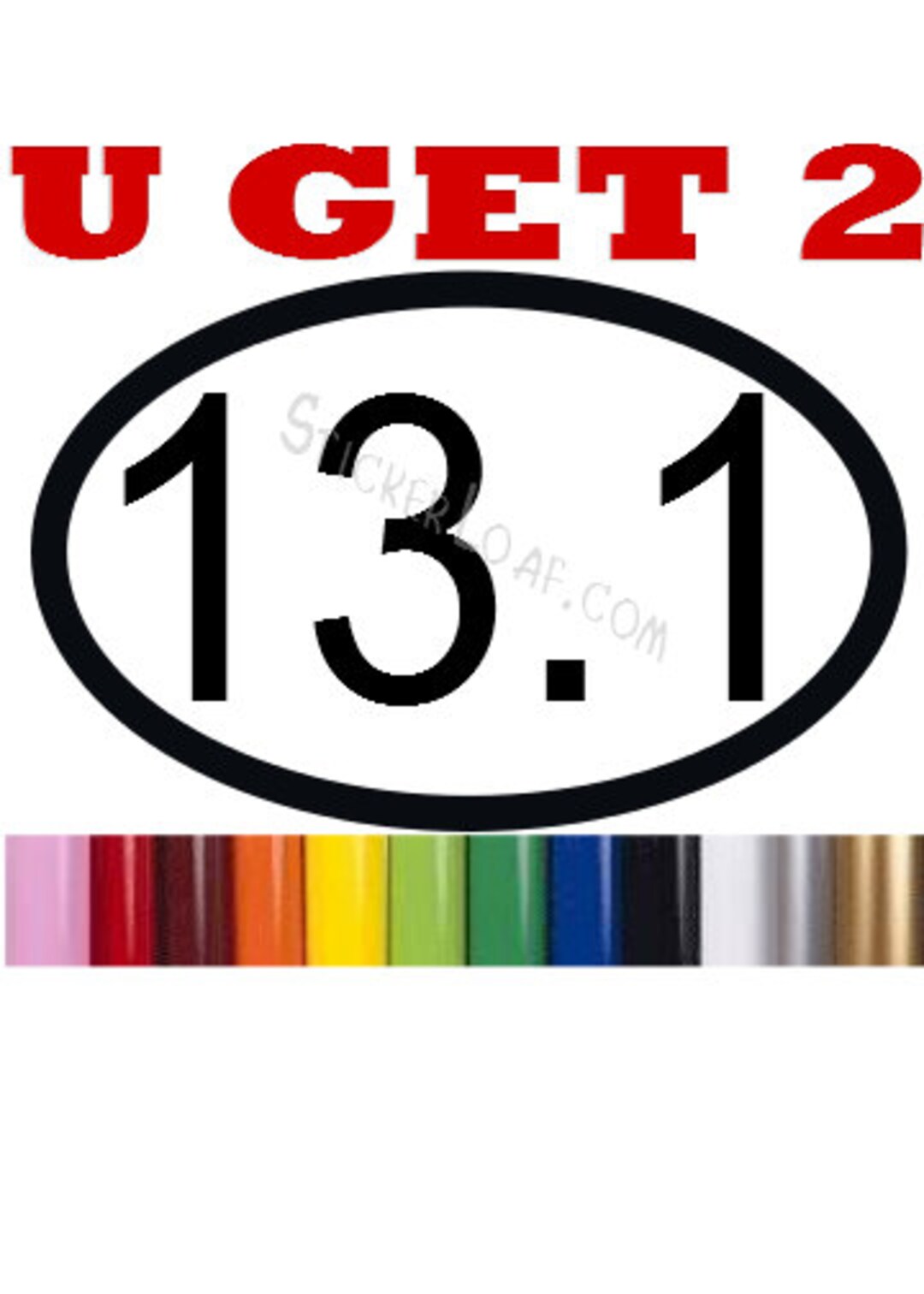 Runner 13.1 Oval Marathon Decal Sticker Running Run Walk Walker Sprint ...