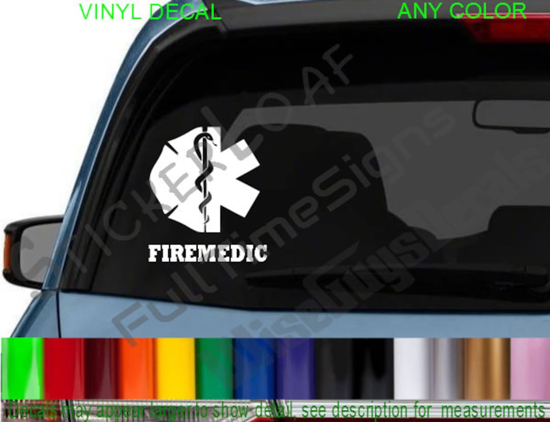 FIREMEDIC Decal Sticker Decals Medic EMS EMT Paramedic Fire Medic ...