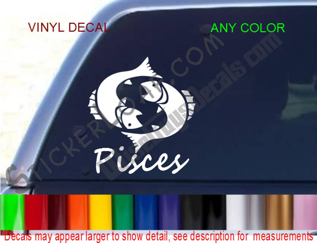 PISCES Zodiac Sign Decal Sticker Astrology Psychic Car Truck Window ...