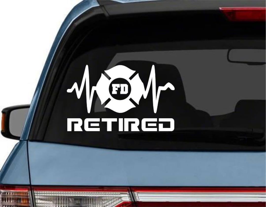 RETIRED FIREFIGHTER Decal Sticker Decals Medic EMS Emt Paramedic ...