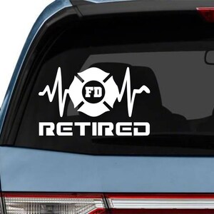 RETIRED FIREFIGHTER Decal Sticker Decals Medic EMS Emt Paramedic ...