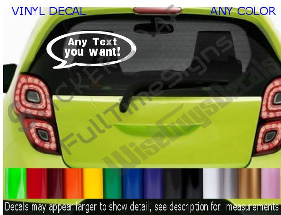 Custom ANY TEXT Bubble Decal Custom Car Window Business - Etsy