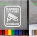 Video Surveillance 24-7 SECURITY CAMERA Sign Window Wall DECAL Business ...