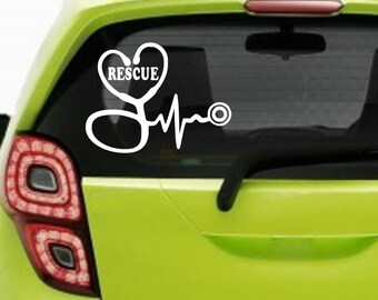 CNA STETHOSCOPE Heart Decal Sticker Decals ER Ems Emt Medical Ambulance ...