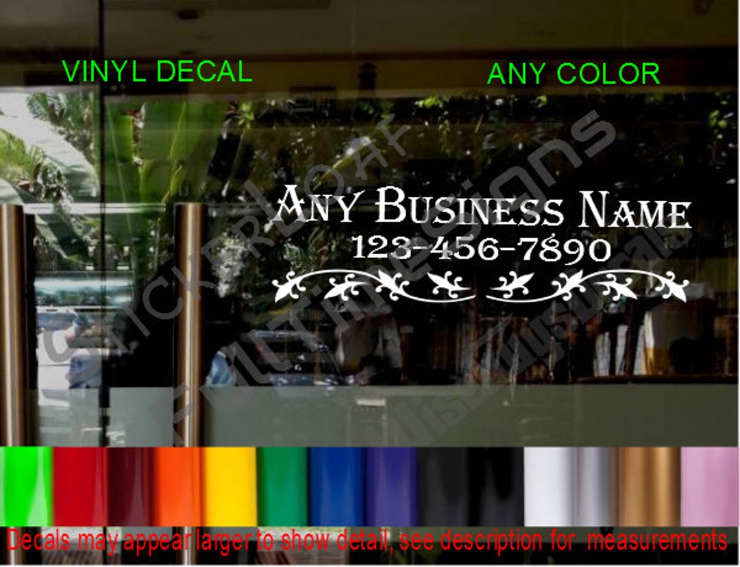 STORE NAME Custom Window Decal Business Shop Storefront Vinyl Door Sign ...