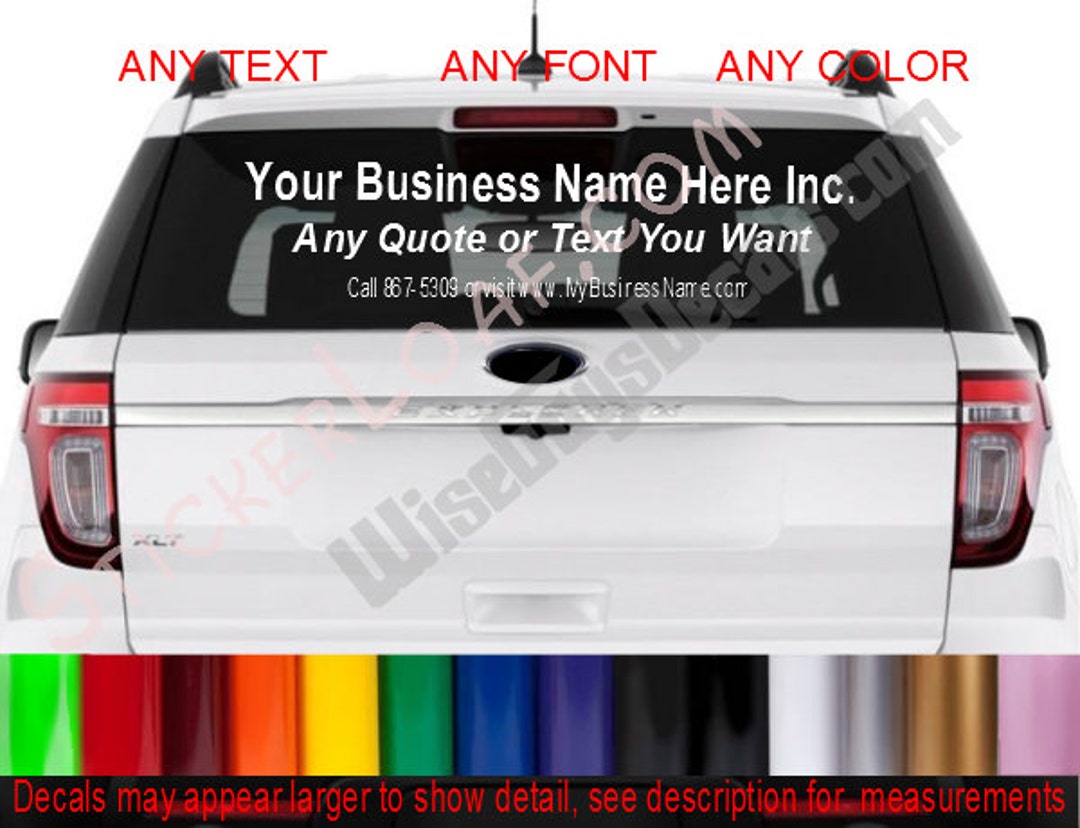 STORE NAME Decal Custom Car Window Business Vinyl Company Name ...