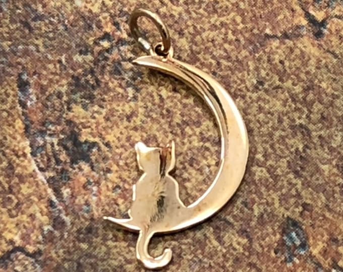 Cat Charm, Silhouette Kitty Charm, Silhouette Cat Charm, Natural Bronze ...