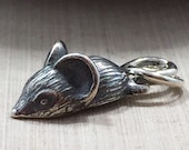 Mouse Charm Mouse Pendant Sterling Silver Mouse Charm | Etsy