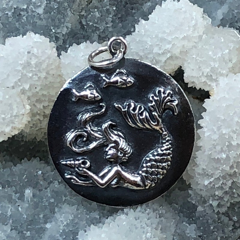Sterling Silver Mermaid Charm - Etsy