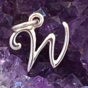 Alphabet Charm, Letter Charm, W Charm, Letter W Charm, Script Letter ...