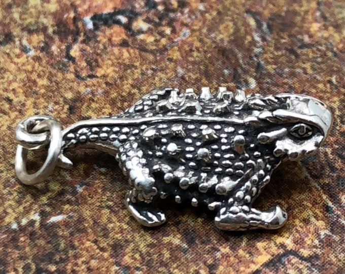 Horned Toad Charm, Horny Toad Charm, Sterling Silver Charm, Reptile ...