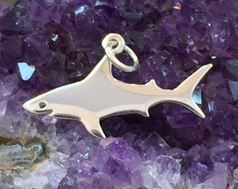 Shark Charm Sterling Silver Shark Charm Sea Life Charm | Etsy