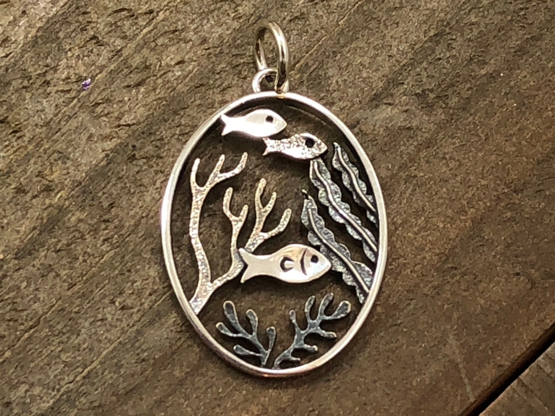 Fish Charm, Sterling Silver Sealife and Fish Charm, Fish Family Charm ...