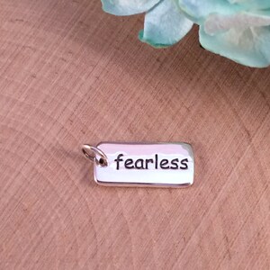 Fearless Charm, Fearless Charm, Fearless Pendant, Fearless Word Charm ...