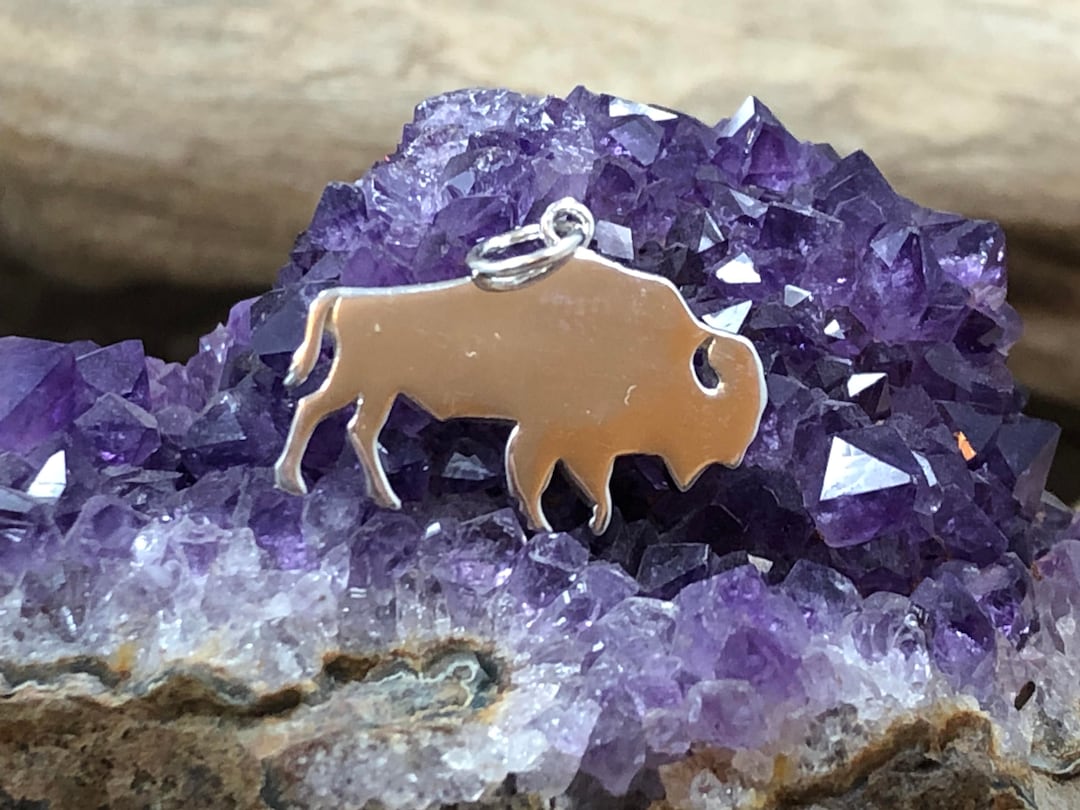 Buffalo Charm, Buffalo Pendant, Bison Charm, Sterling Silver Charm ...