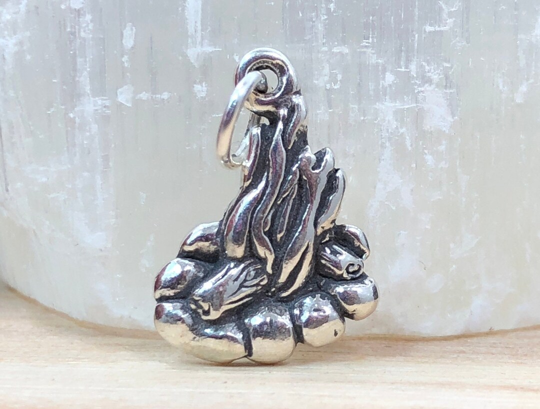Sterling Silver Campfire Charm, Camping Charm, Campfire Charm ...