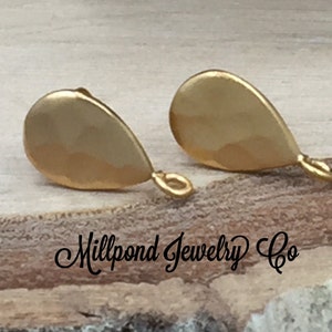 Earring Posts, DIY Earring Posts, Teardrop Earring Posts, Hammered ...