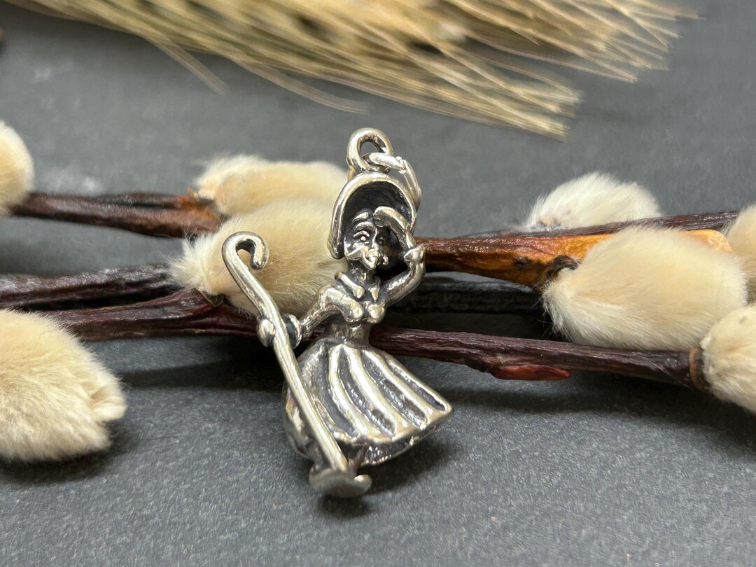 Little Bo Peep Charm, Sterling Silver Charm, Nursery Rhyme Charm, Fairy ...