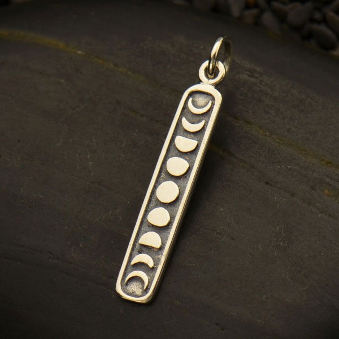 Moon Charm, Phases of the Moon Charm, Etched Phases of the Moon Charm ...