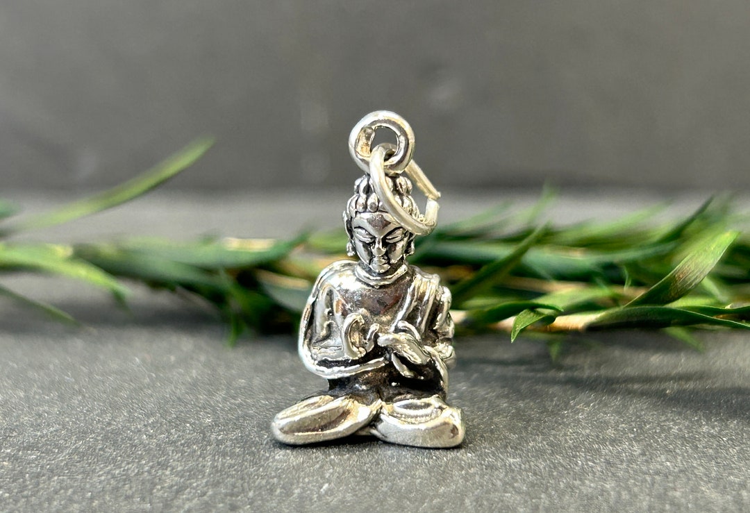 Sterling Silver Buddha Charm, Buddha Pendant, Buddhist Charm, Buddha ...