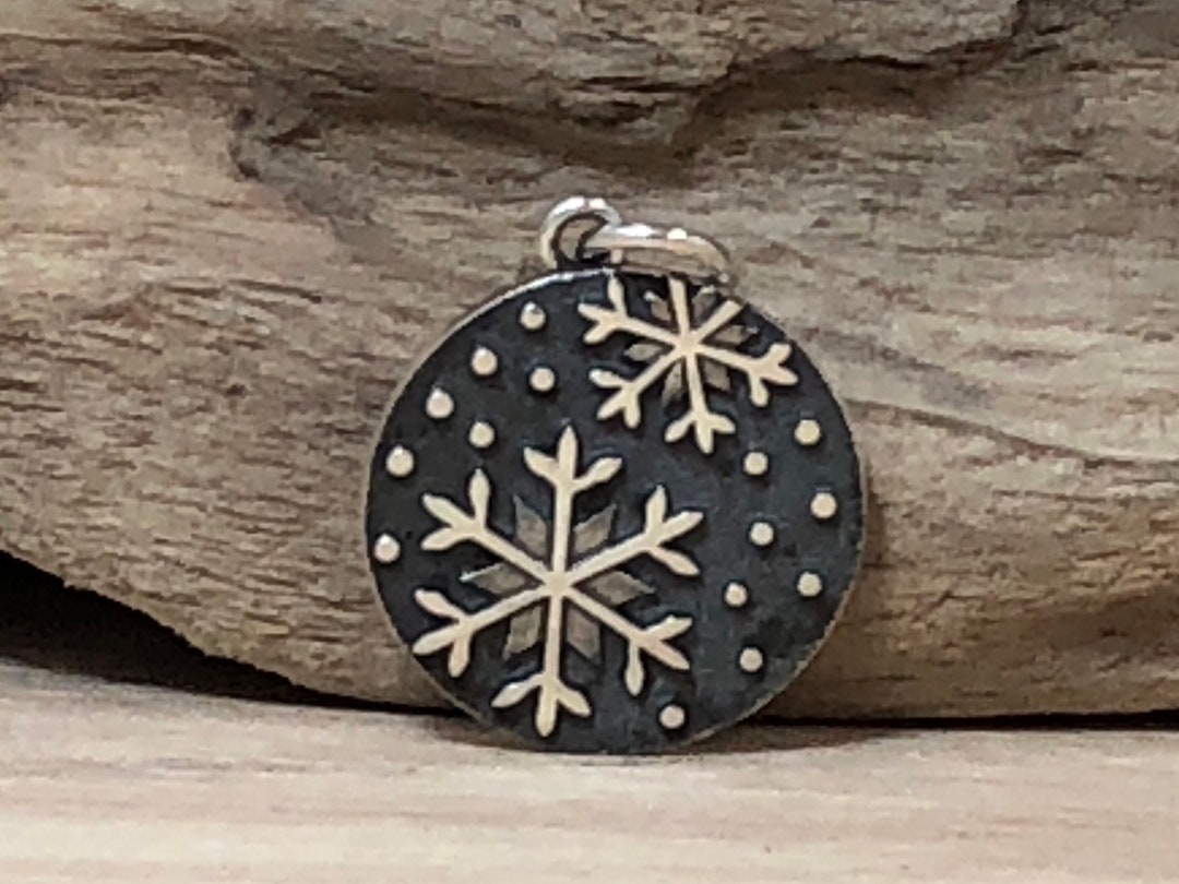 Sterling Silver Snowflake Charm, Falling Snowflakes Pendant, Winter ...