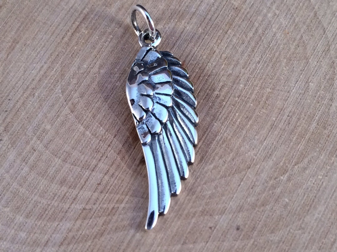 Angel Wing Charm, Angel Wing Pendant, Sterling Silver Angel Wing, Bird ...