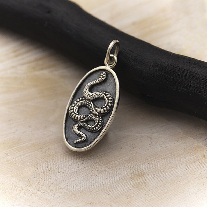 Silver Snake Charm - Etsy