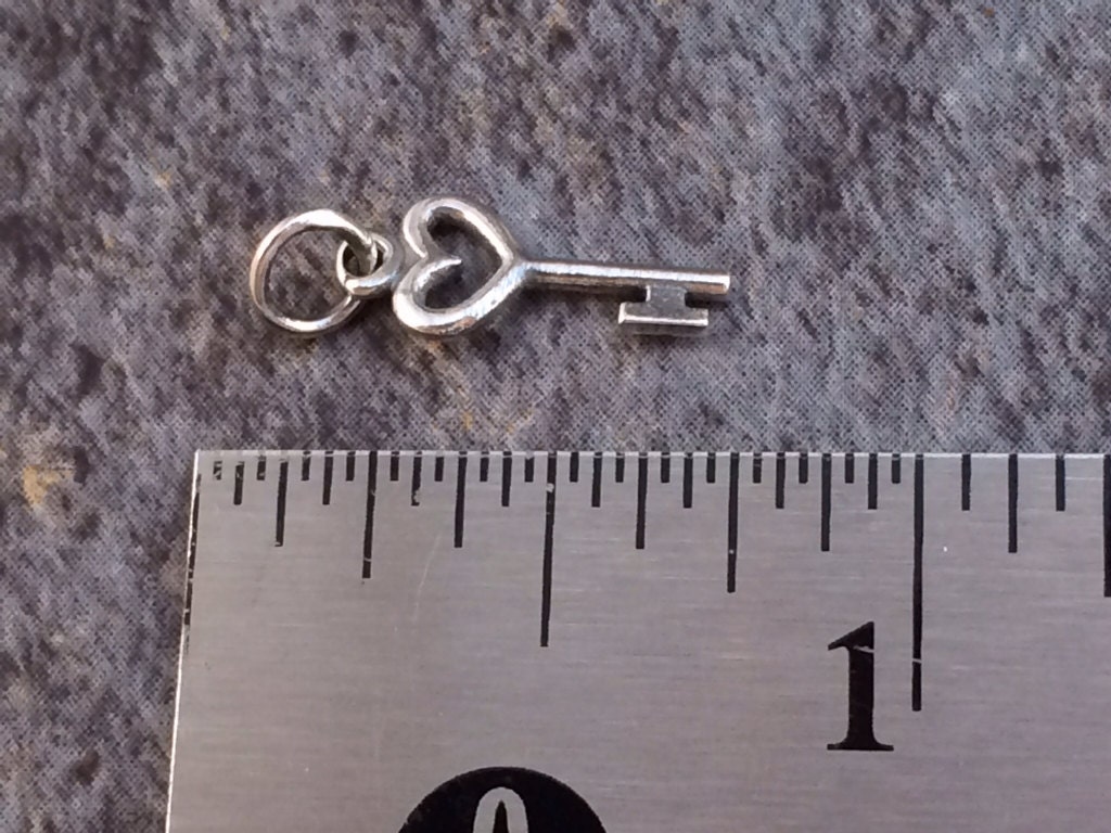 Key Charm Key Pendant Small Key Charm Heart Key Charm | Etsy