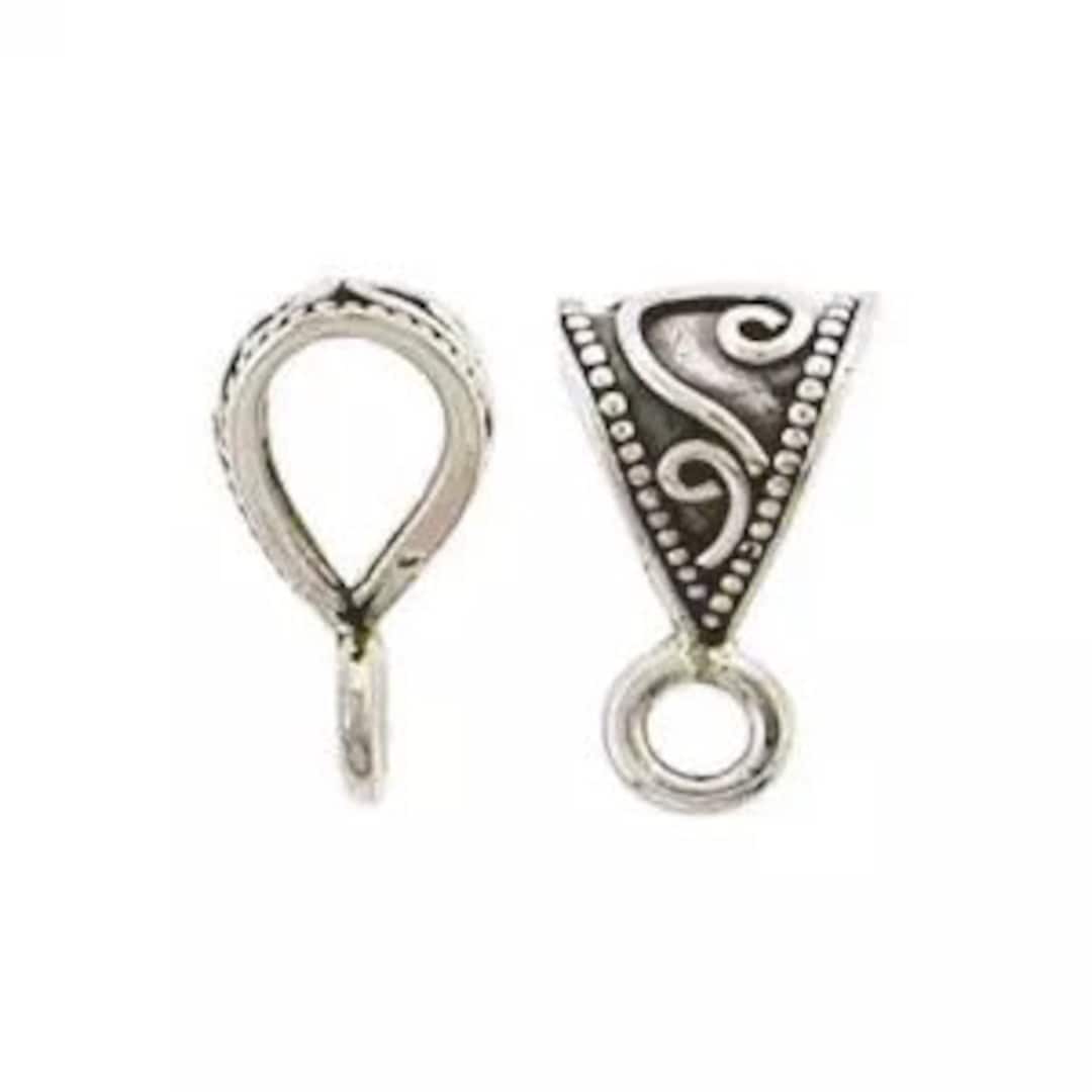 Sterling Silver Jewelry Bail, Bail With Swirl Pattern, Silver Pendant ...