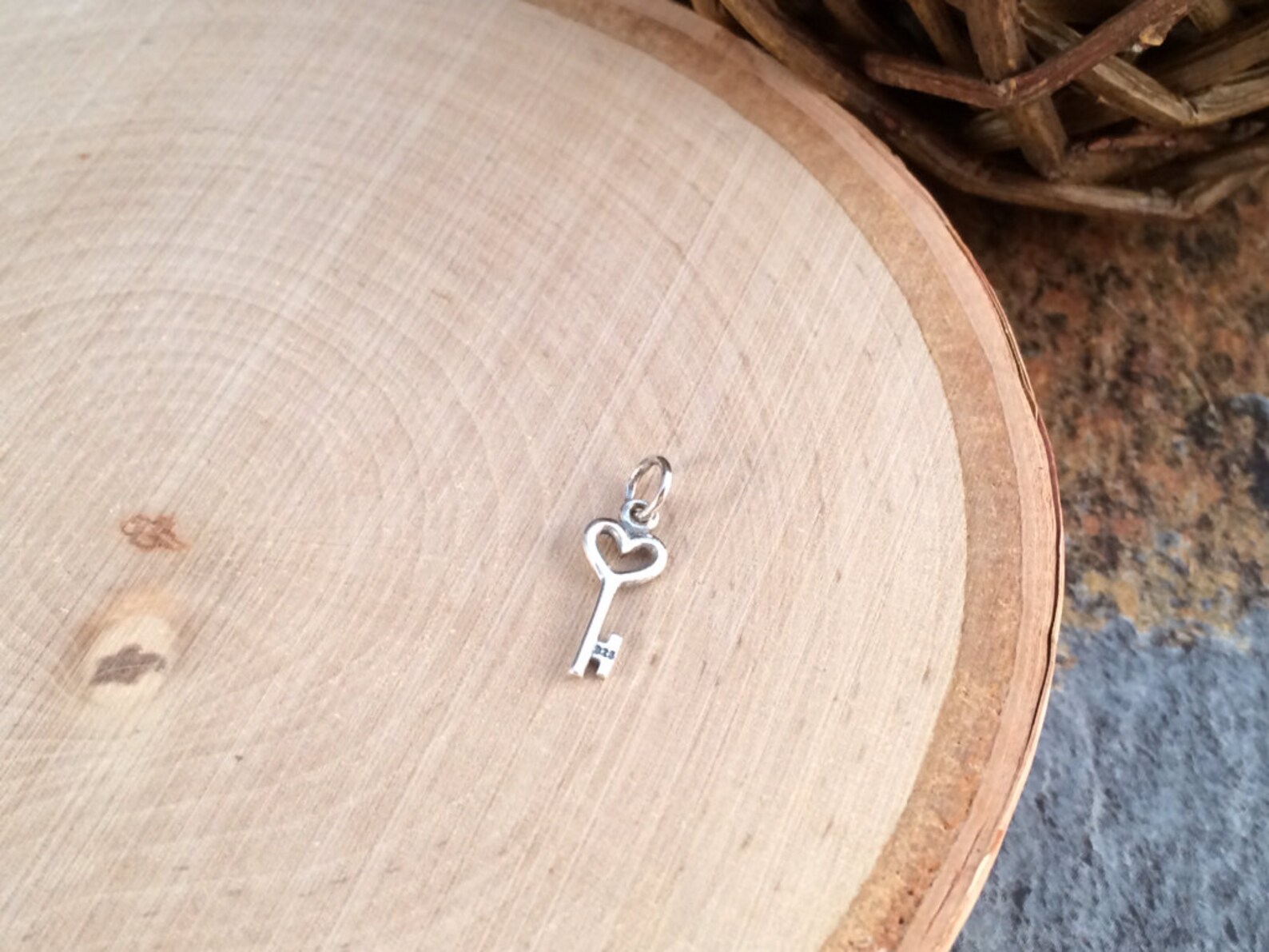 Key Charm Key Pendant Small Key Charm Heart Key Charm | Etsy