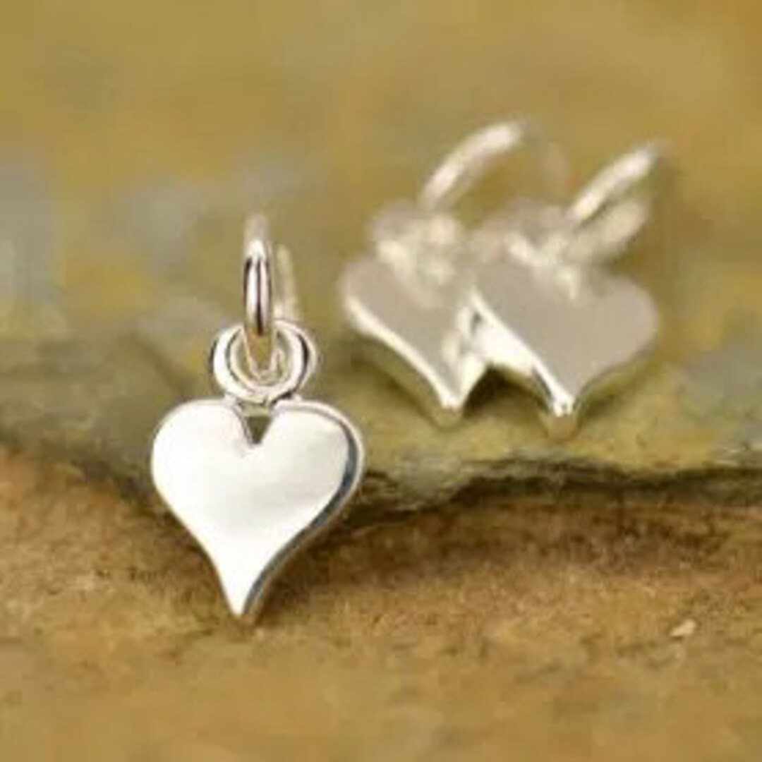 Tiny Heart Charm, Heart Cut Out Charm, Heart Charm, Sterling Silver ...