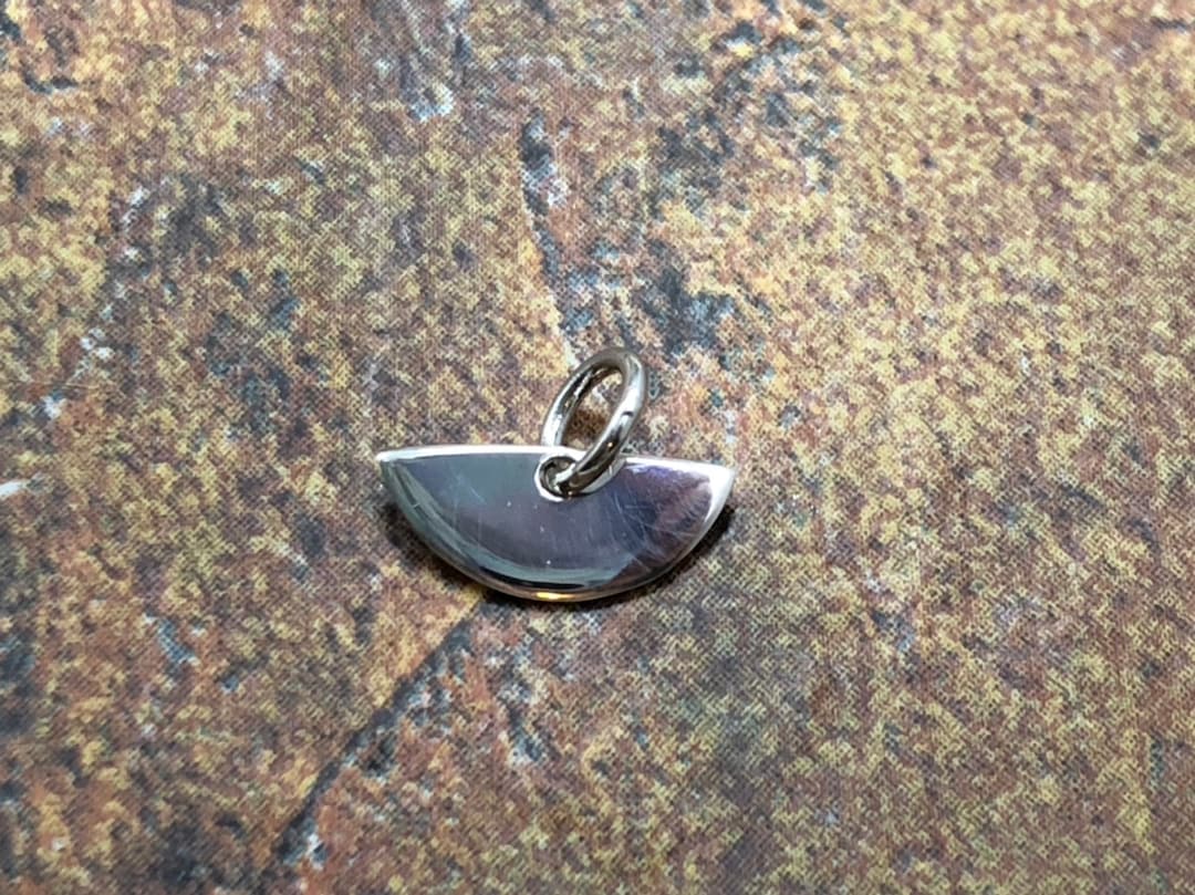 Sterling Silver Flat Half Circle Charm, TINY Half Circle Pendant, Small ...