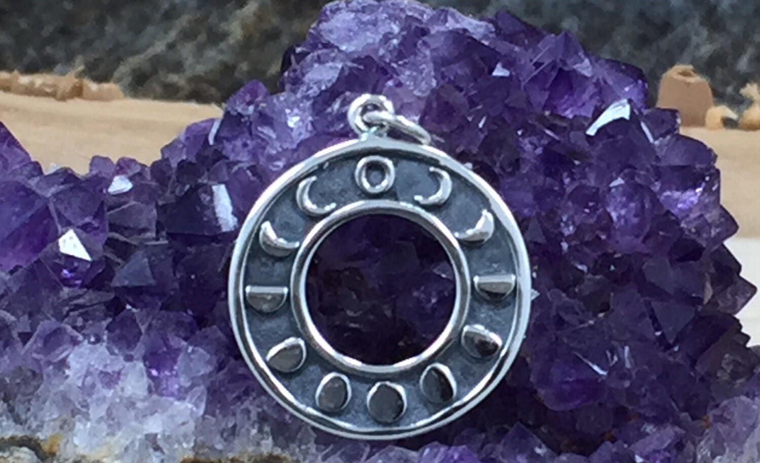 Moon Charm Phases of the Moon Charm Etched Phases of the | Etsy