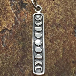 Moon Charm, Phases of the Moon Charm, Etched Phases of the Moon Charm ...