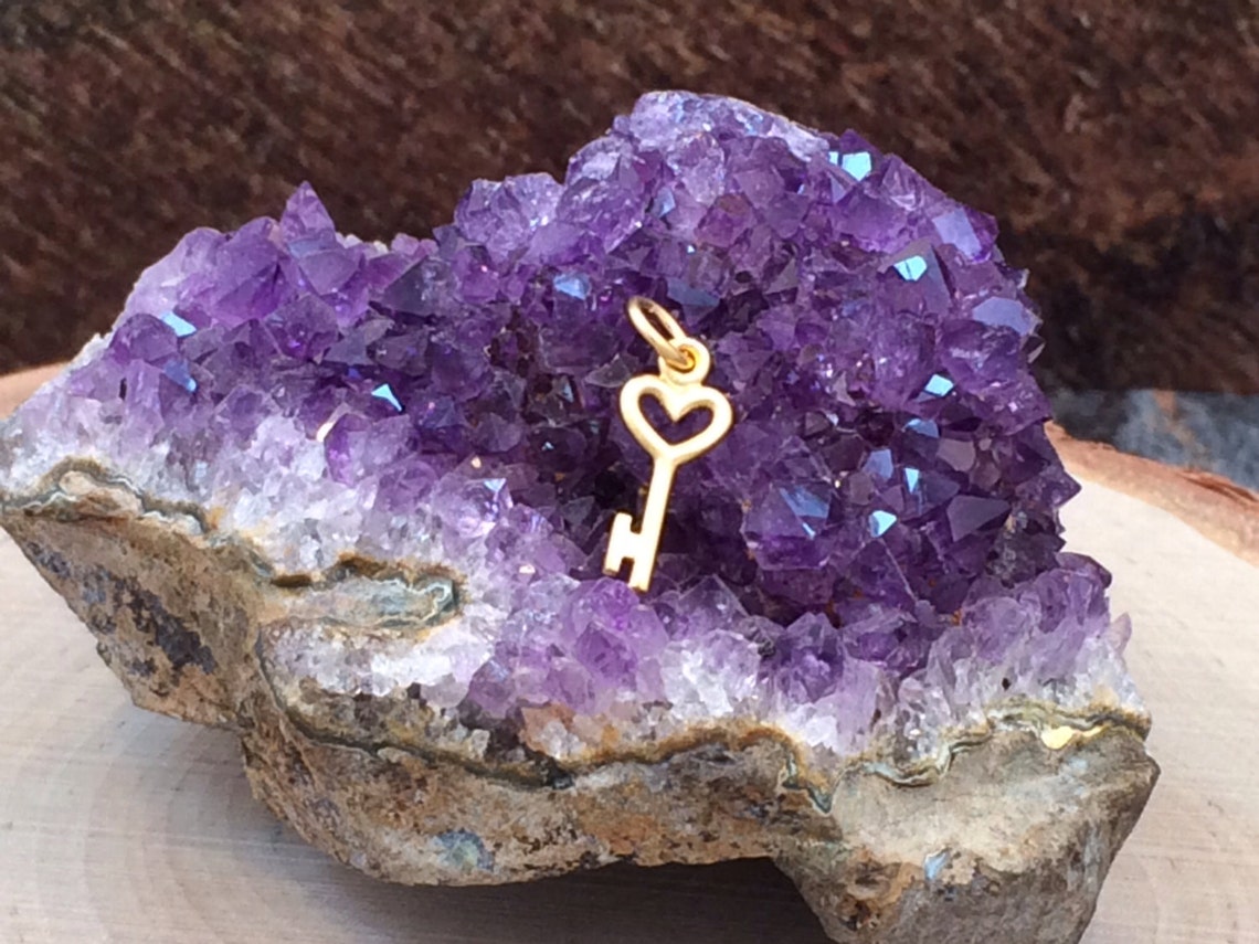 Key Charm Key Pendant Small Key Charm Heart Key Charm - Etsy